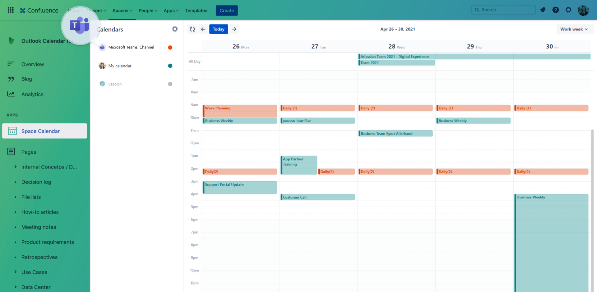Outlook Calendars for Confluence – work smarter, not harder - yasoon